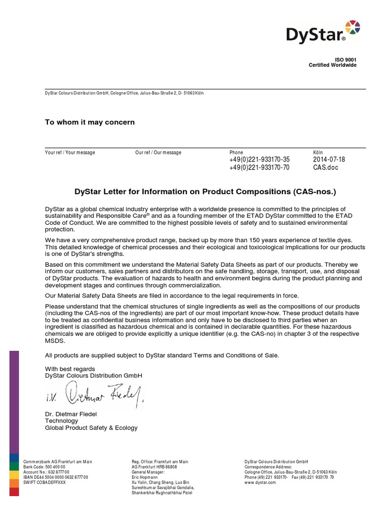 General Letter CAS-Inquiries | PDF | Business