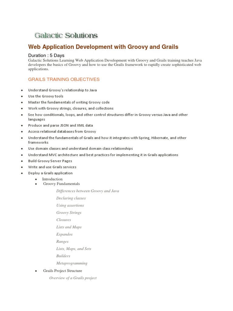 Web Application Development With Groovy and Grails | PDF | Software Engineering | Computer ...
