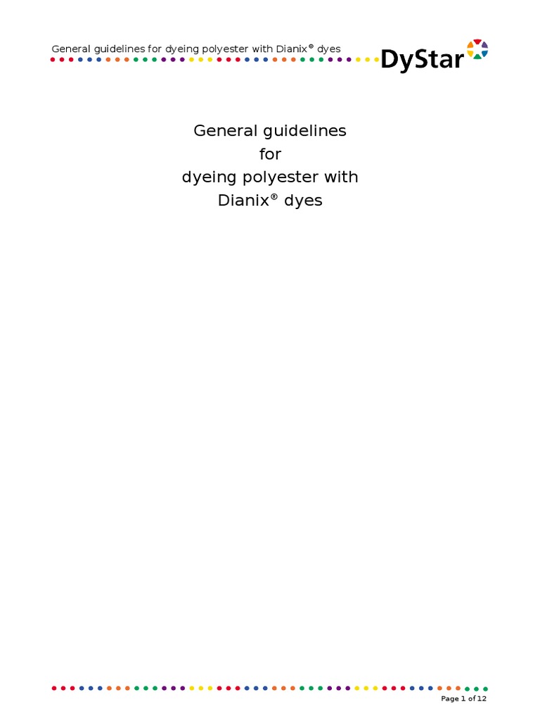 General Guidelines | PDF | Dye | Dyeing