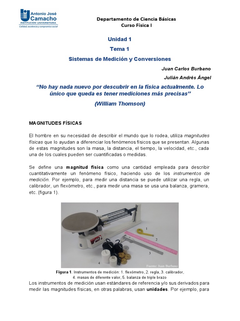 TEMA T1 Sistemas de Medicion y Conversiones U1.1 | PDF | Unidades de medida | Pie (unidad)