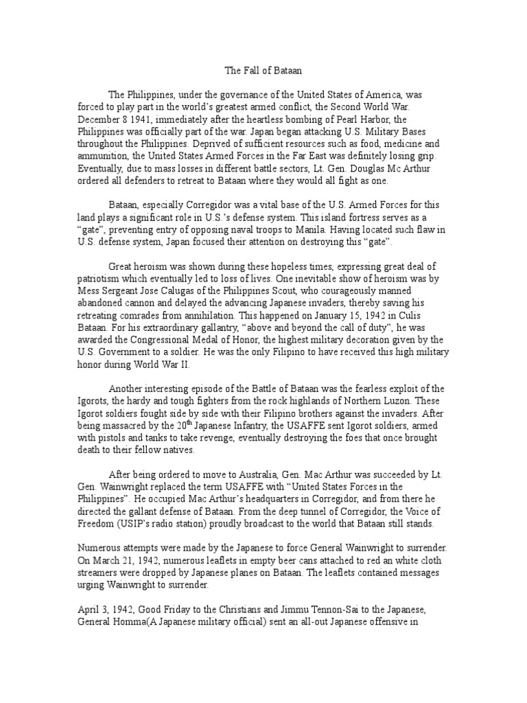 The Fall of Bataan | PDF | Corregidor | Global Conflicts