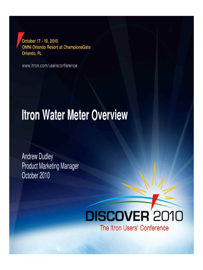 Itron Water Meter Overview | PDF | Flow Measurement | Turbine