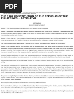 THE 1987 CONSTITUTION OF THE REPUBLIC OF THE PHILIPPINES - ARTICLE VII ...