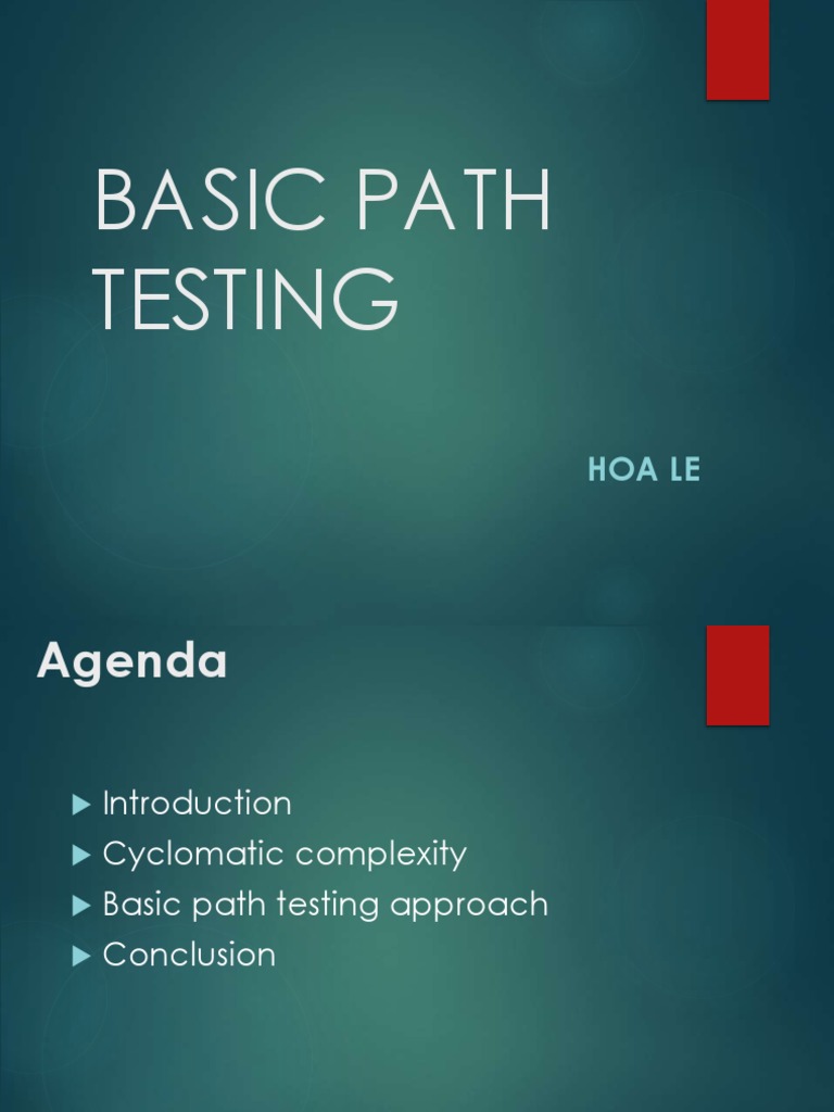 Basic Path Testing: Hoa Le | PDF | Systems Theory | Computer Science