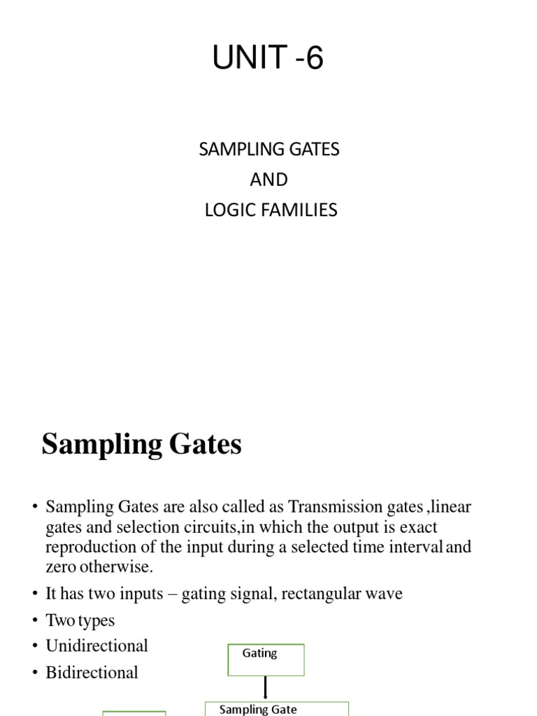 Sampling Gates | PDF | Logic Gate | Transistor
