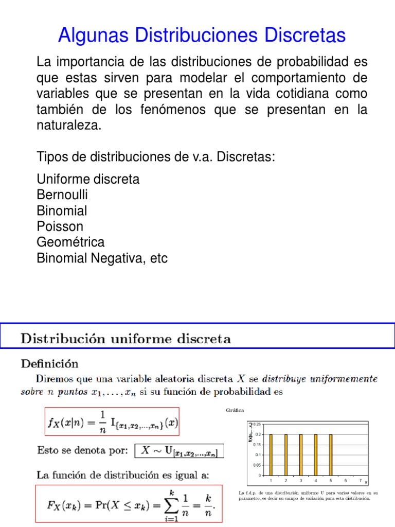 DISTRIBUCIONES DISCRETAS v9 | Distribución de probabilidad | Probabilidad