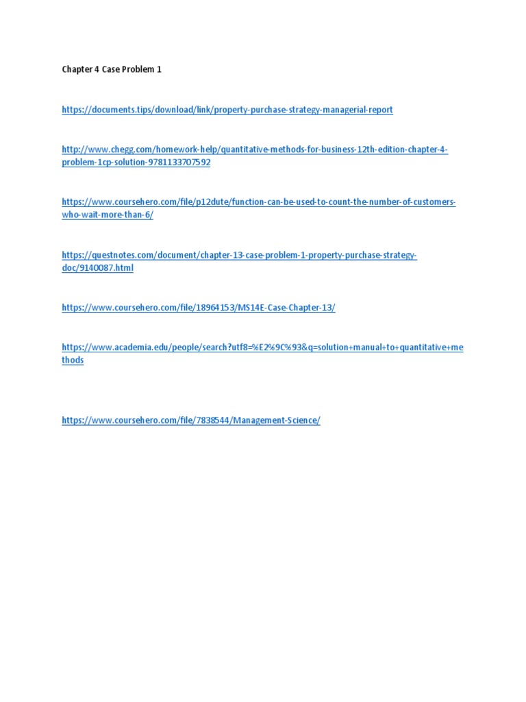 Chapter 4 Case Problem Analysis | PDF | Business