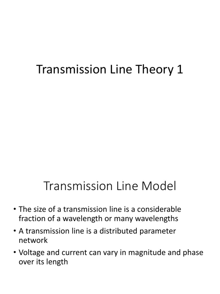 Transmission Line Theory1a | PDF | Transmission Line | Waves
