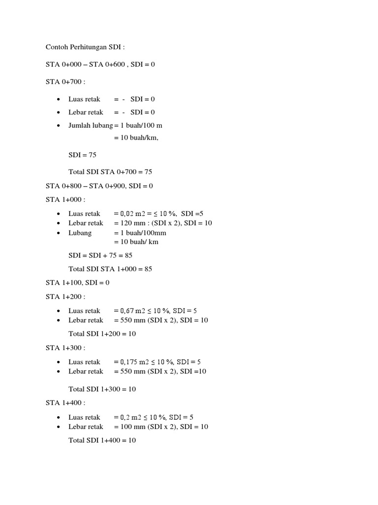 Contoh Perhitungan SDI | PDF