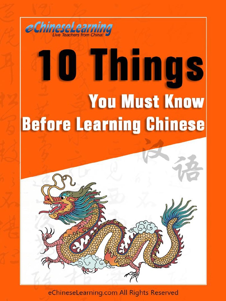 10 Things You Must Know Before Learning Chinese | PDF | Mandarin ...