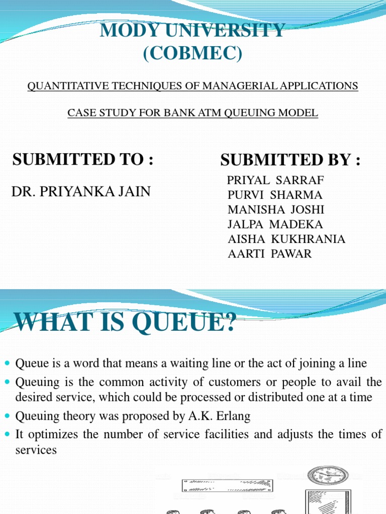 Case Study (QUEUING MODEL) | PDF | Applied Mathematics | Teaching ...