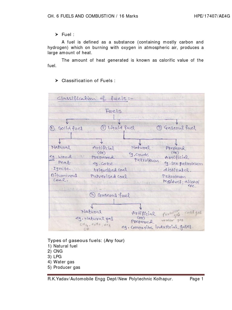 Fuels and Combustion | PDF | Combustion | Fuels