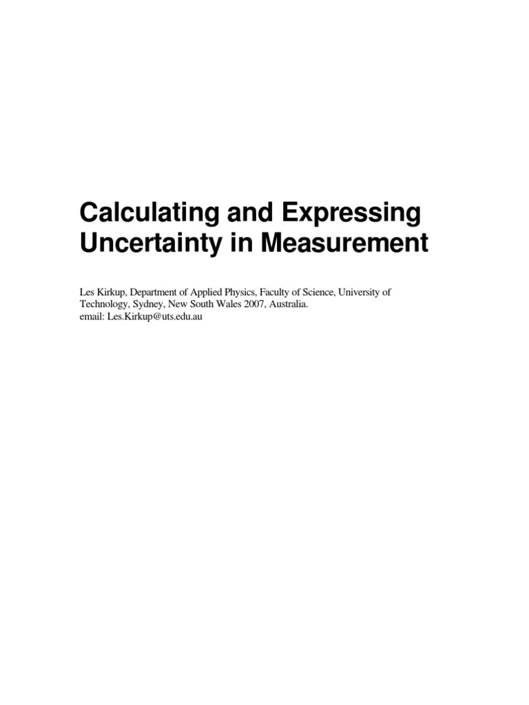 Uncertainty | PDF | Uncertainty | Observational Error