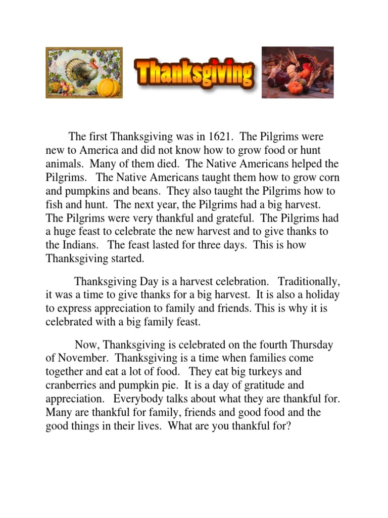 Thanksgiving History and Activities | PDF | Religion & Spirituality