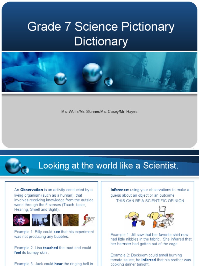 Grade 7 Science Pictionary Dictionary: Ms. Wolfe/Mr. Skinner/Ms. Casey ...