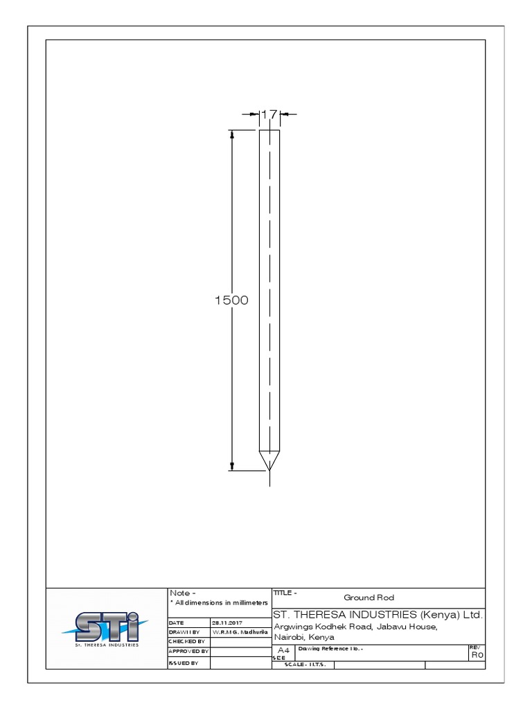 St. Theresa Industries (Kenya) LTD.: Ground Rod Note | PDF