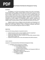 CBDRRM Training Course Design | PDF | Emergency Management | Community