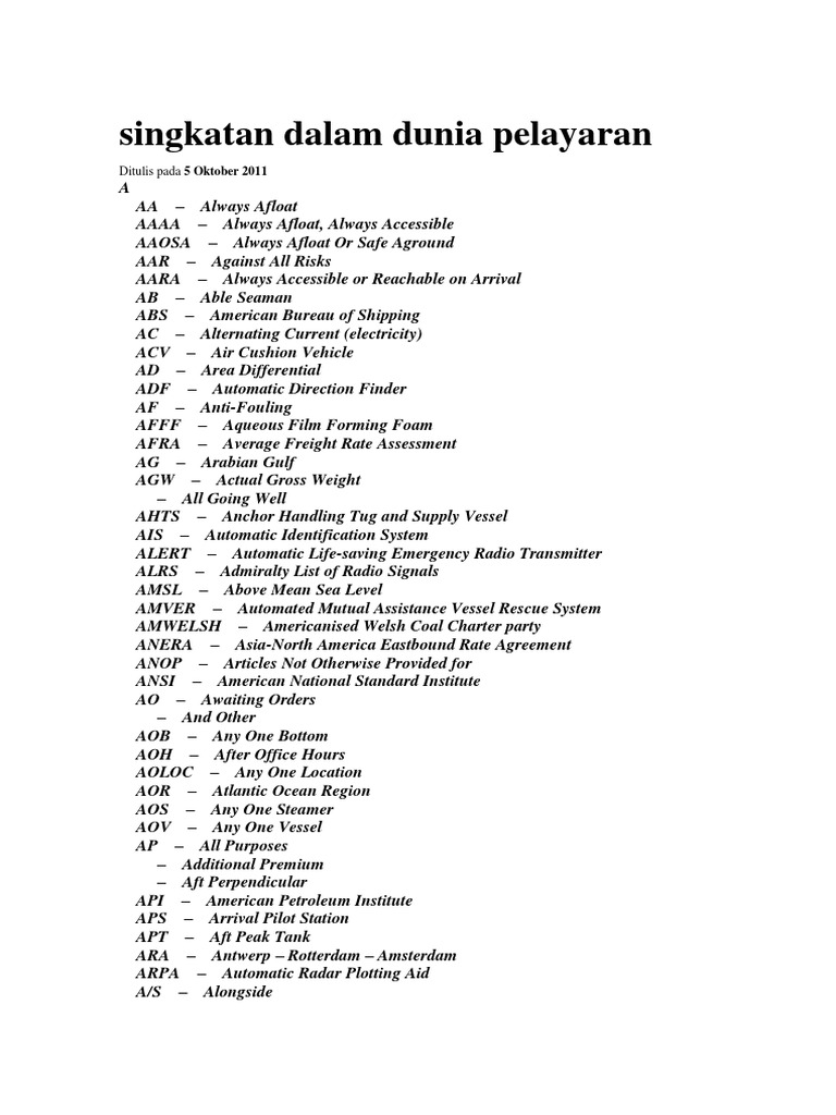 Istilah Pelayaran | PDF