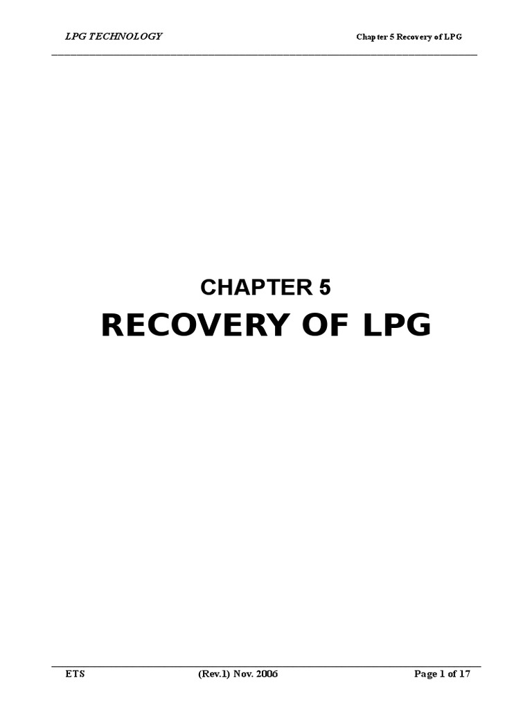 Chapter 5 LPG Recovery | PDF | Cracking (Chemistry) | Natural Gas ...