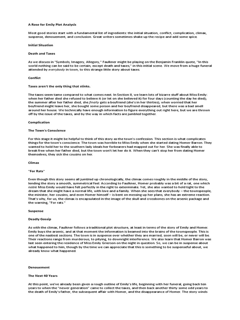 A Rose For Emily Plot Diagram