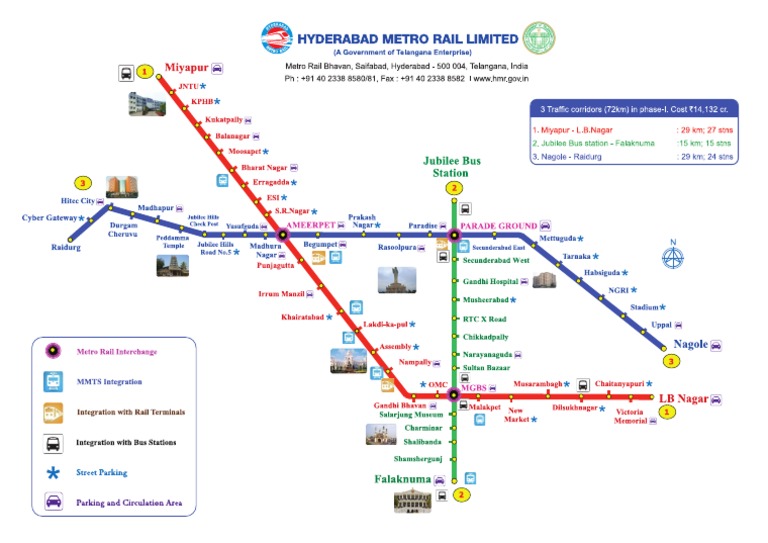 HYD Metro Rail Map PDF | PDF