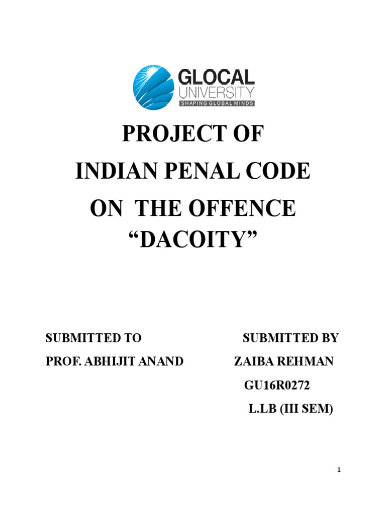 Ipc Project | PDF | Robbery | Crime & Violence