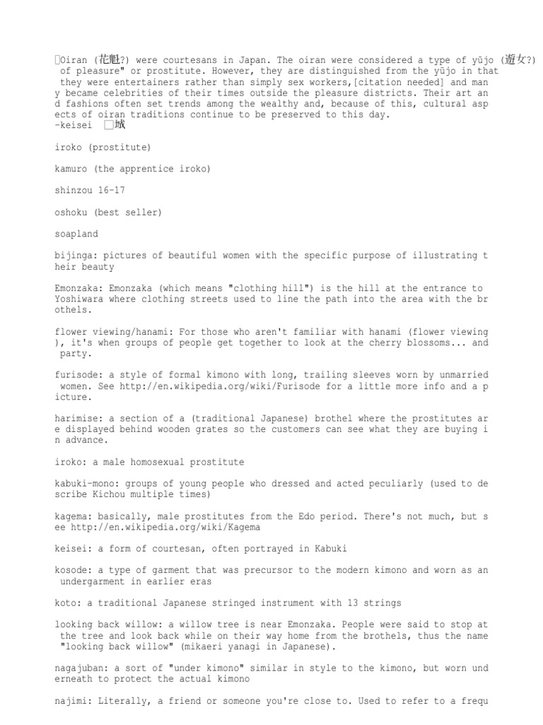 Terms | PDF | Sexual Promiscuity | Clothing