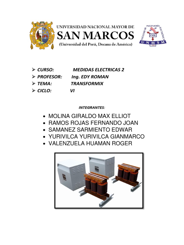 Medidas Electricas 2 Transformix | PDF | Transformador | Corriente eléctrica