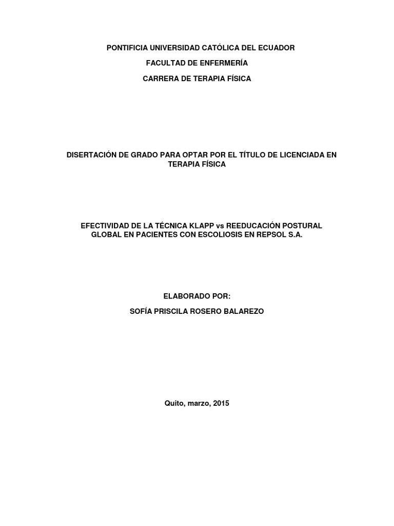Ejercicio de Klapp | PDF | Escoliosis | La columna vertebral