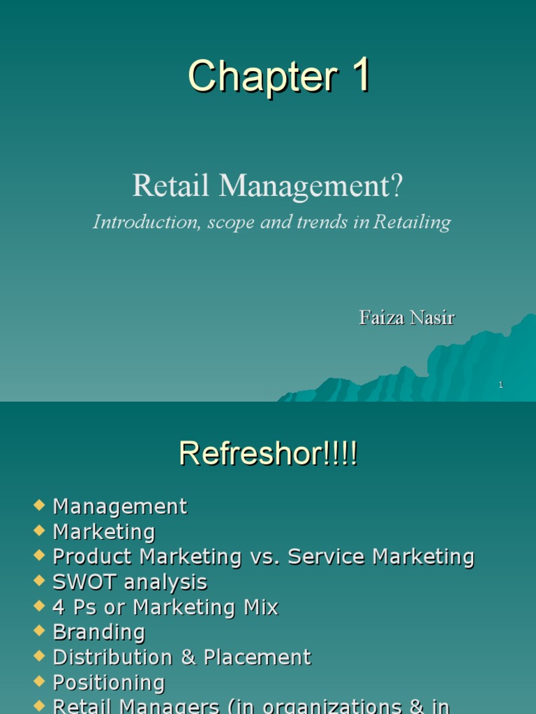 CHPT 1 - Retail Management | PDF | Retail | Marketing
