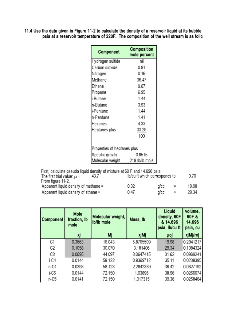 Examples Chapter 11 | PDF | Propane | Density