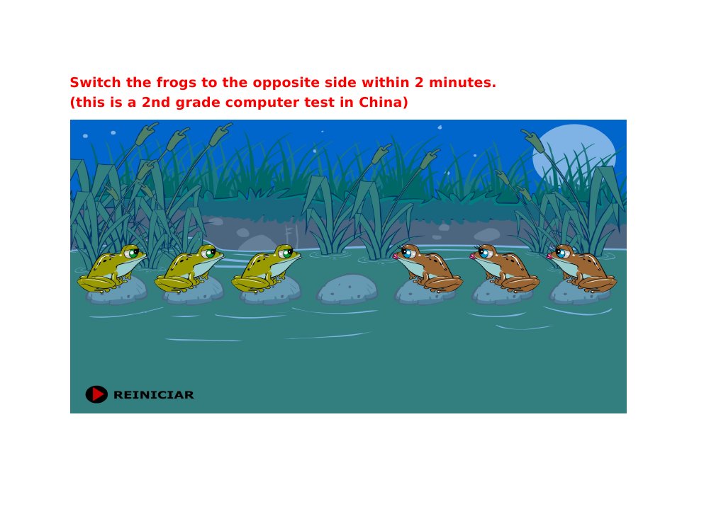 Switch The Frogs To The Opposite Side Within 2 Minutes. (This Is A 2nd ...