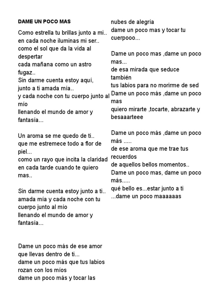 Dame Un Poco Mas | PDF | Amor | Science