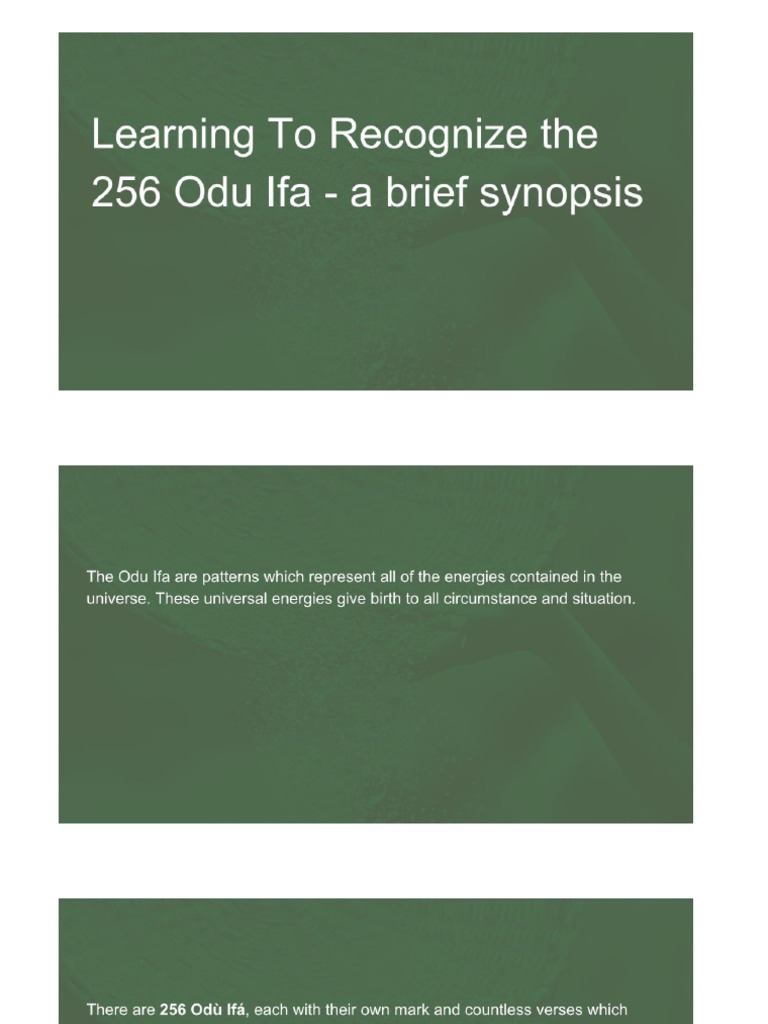 Recognizing Odu IFA | PDF