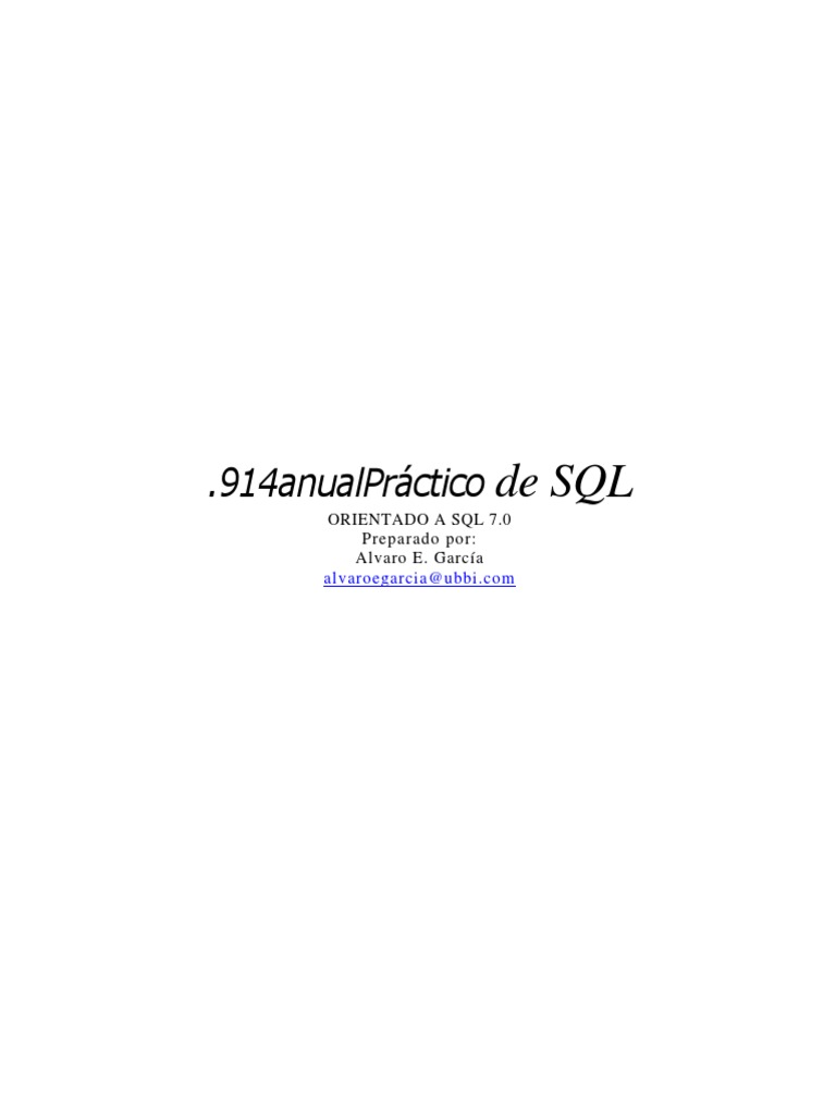 Manual Practico SQL | PDF | SQL | Gestión de tecnología de la información