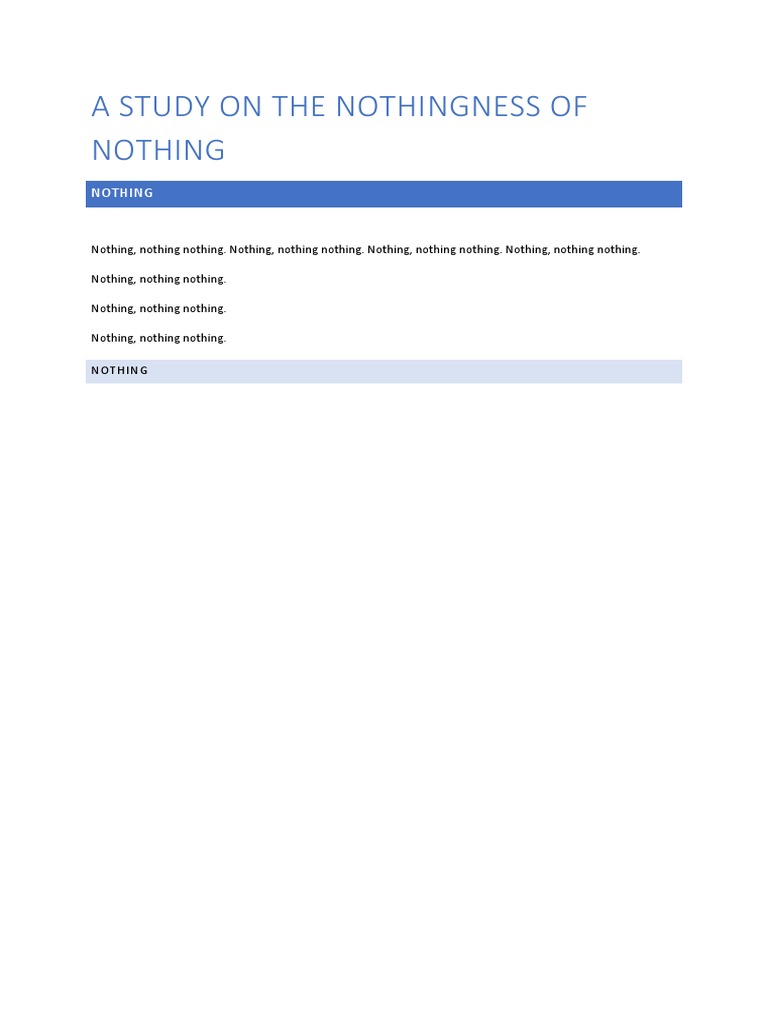 Study of Nothing | PDF
