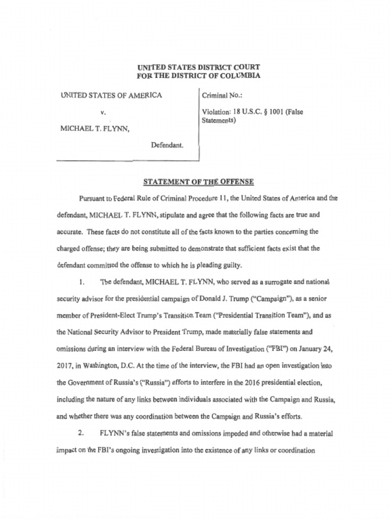 Statement of Offense | PDF