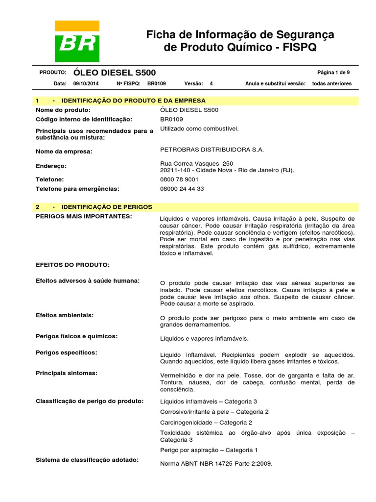 Fispq - Óleo Diesel PDF | PDF | Diesel | Combustão