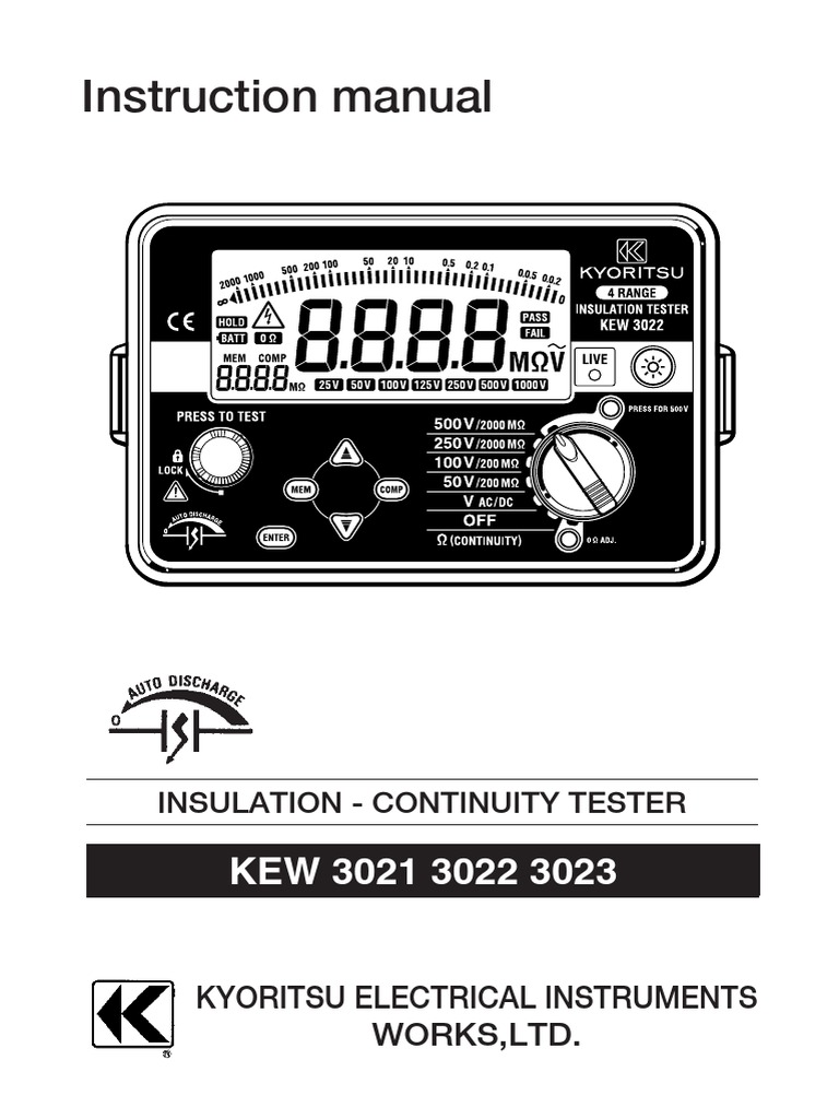 Instruction Manual: Kyoritsu Electrical Instruments Works, LTD | PDF ...