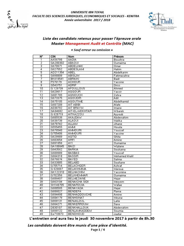 MAC Admis Oral | PDF