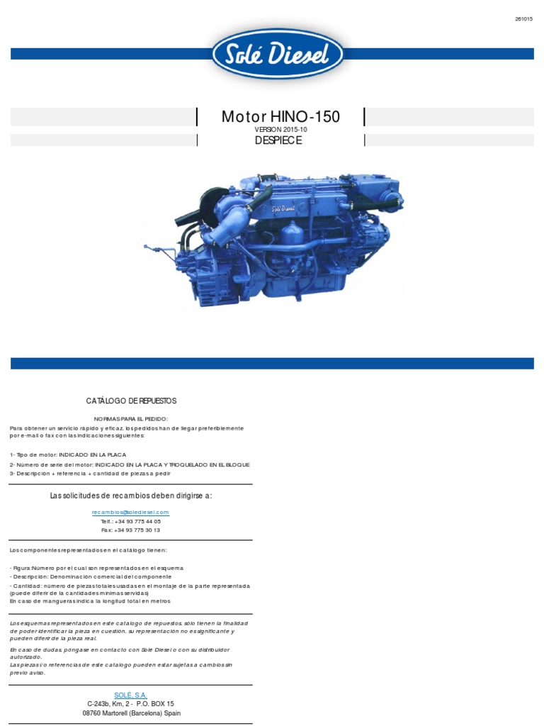 Catálogo de Repuestos HINO-150 | PDF | Tornillo | Máquinas