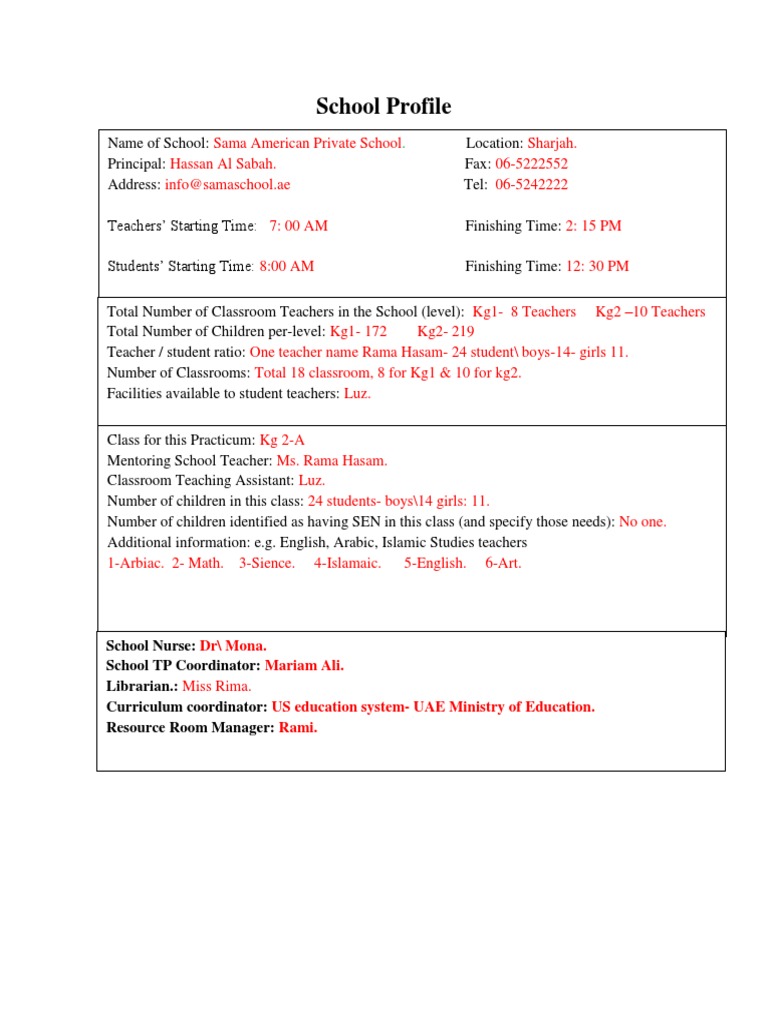 Sama School Profile | PDF