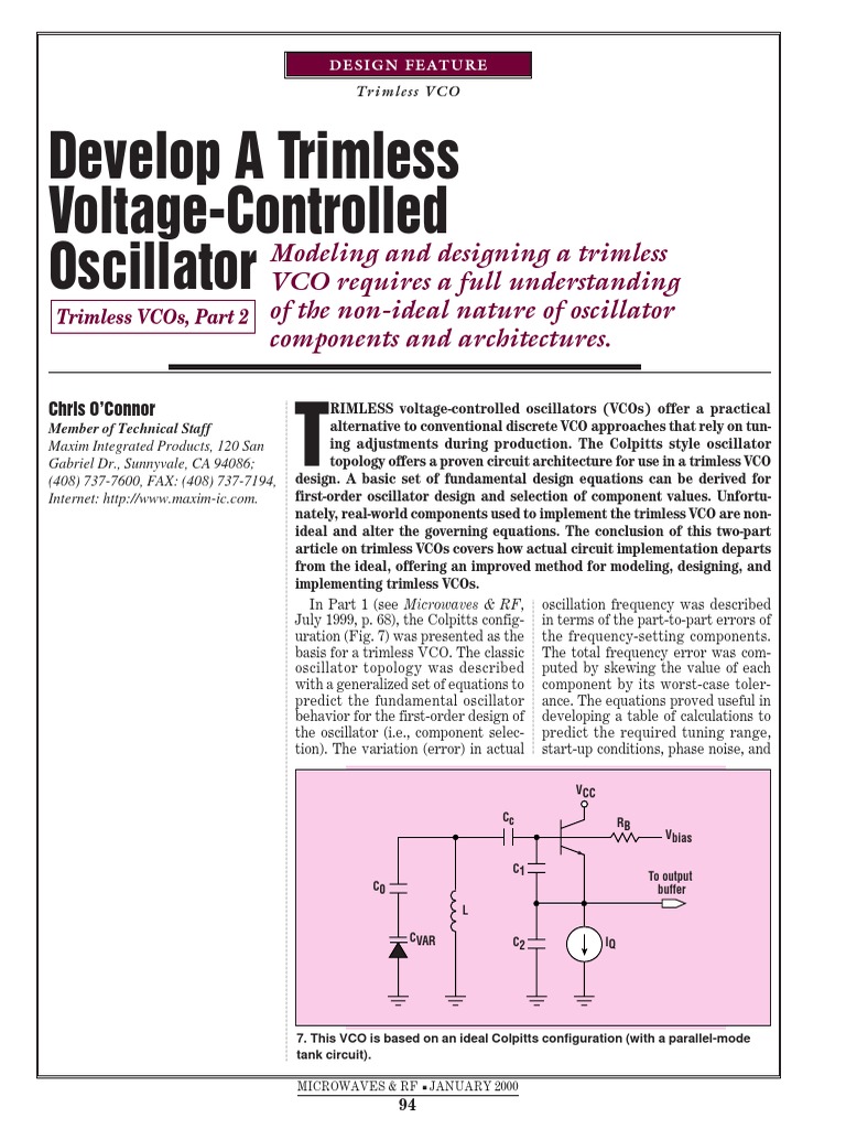 Trimless VCO Design Guide | PDF | Capacitor | Electronic Circuits