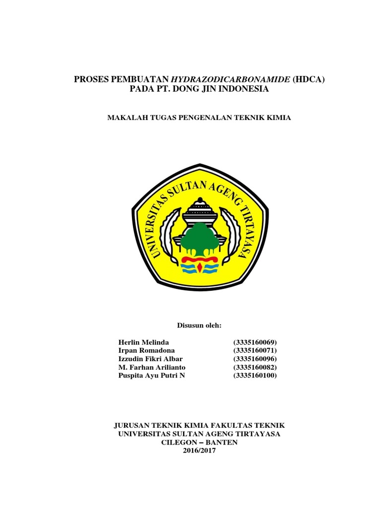 Proses Pembuatan Hydrazodicarbonamide 2 | PDF