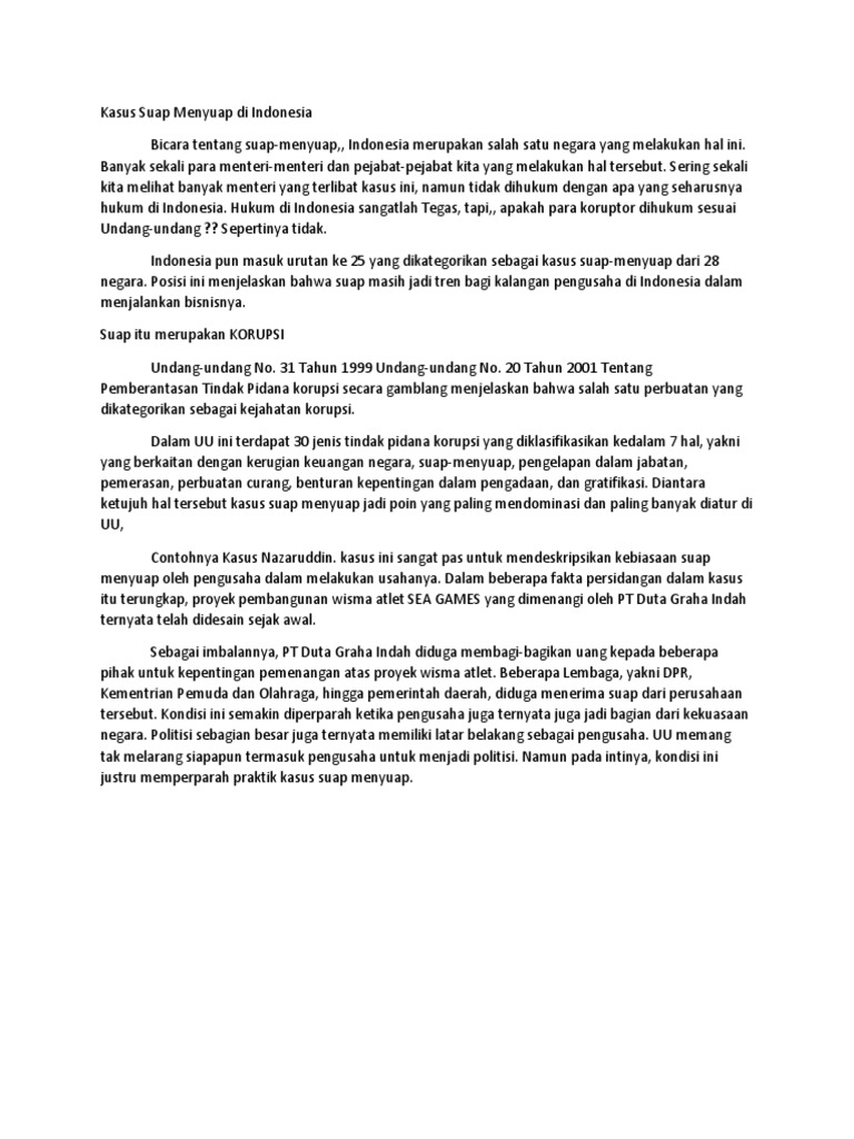 Kasus Suap Menyuap Di Indonesia | PDF