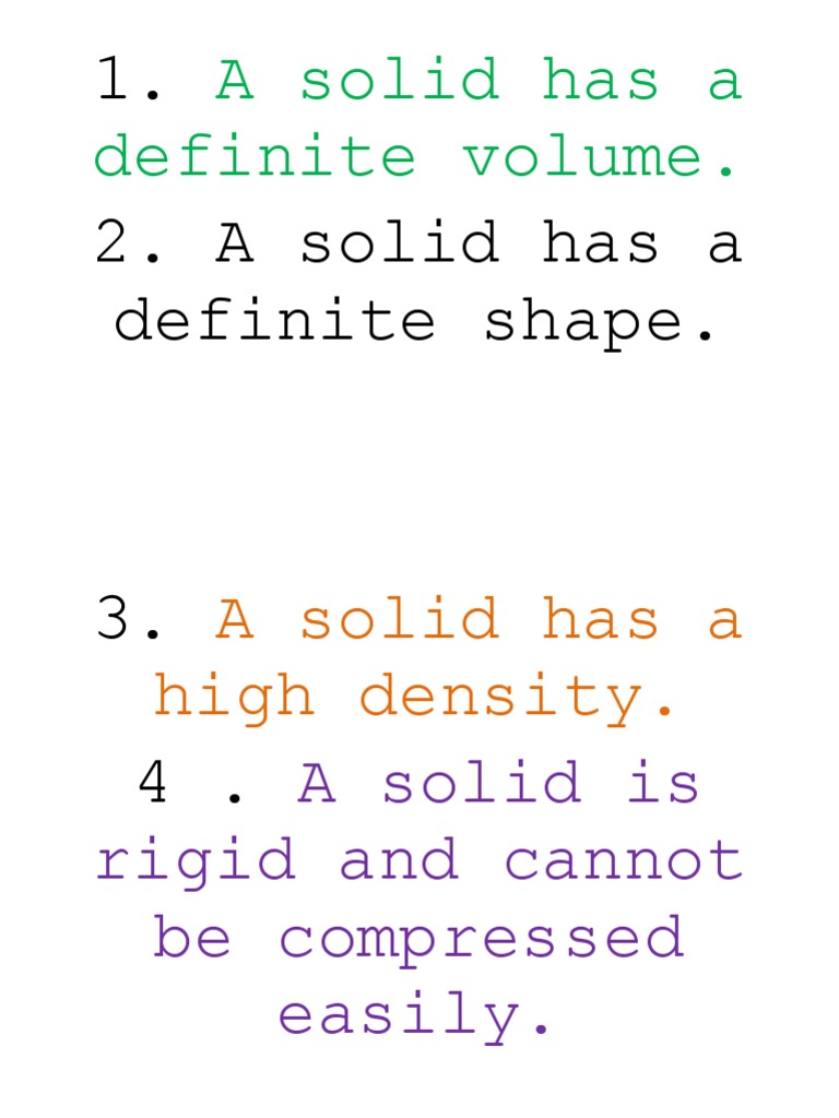 A Solid Has A Definite Shape | PDF