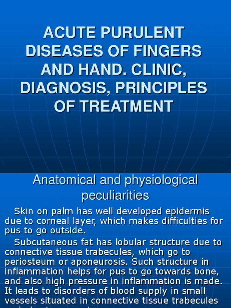 Acute Purulent Diseases of Fingers and Hand | PDF | Finger | Hand