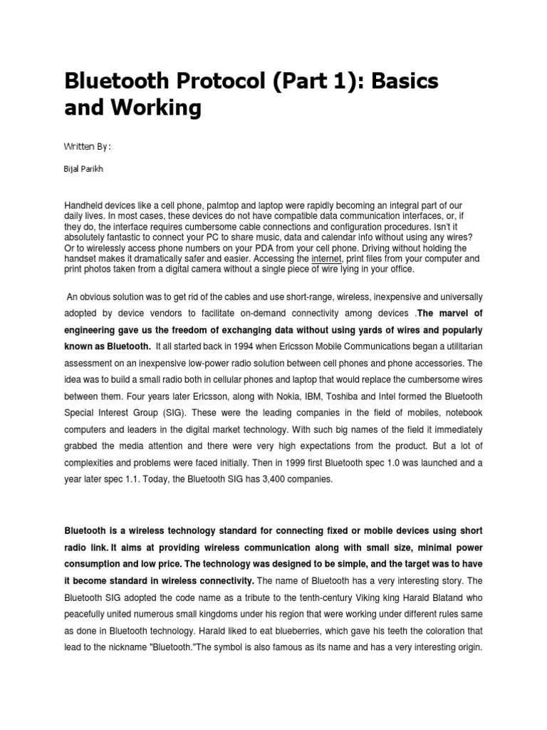 Bluetooth Protocol 1 | PDF | Bluetooth | Packet Switching