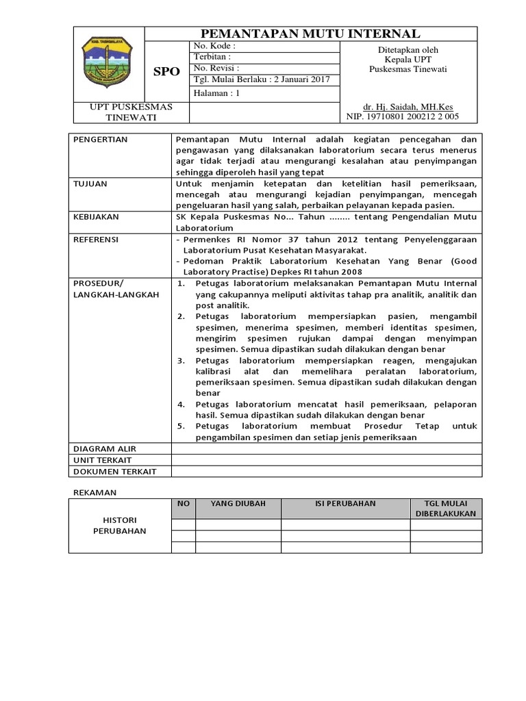 8.1.7.7 SOP Pemantapan Mutu Internal | PDF