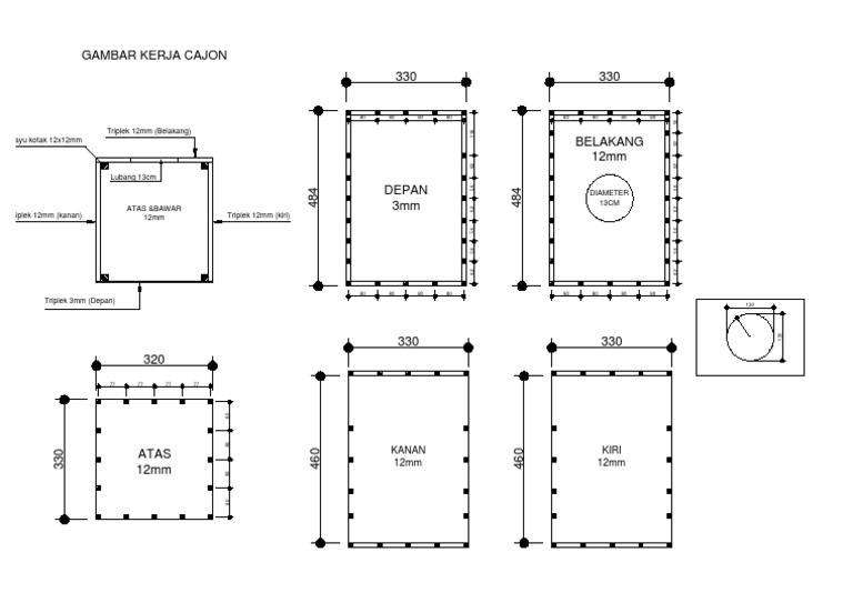 Gambar Kerja Pembuatan Cajon-Layout1 | PDF